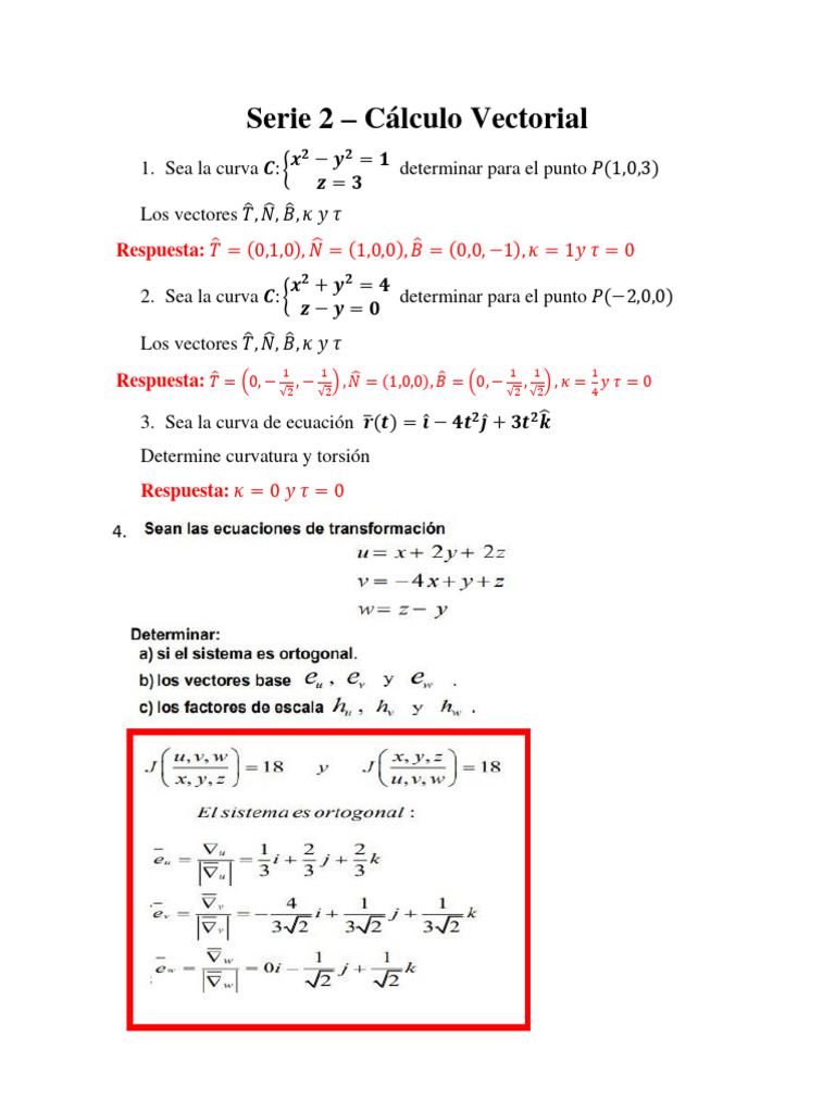 Cálculo Vectorial: Curvatura y Derivadas | PDF | Métodos y materiales ...
