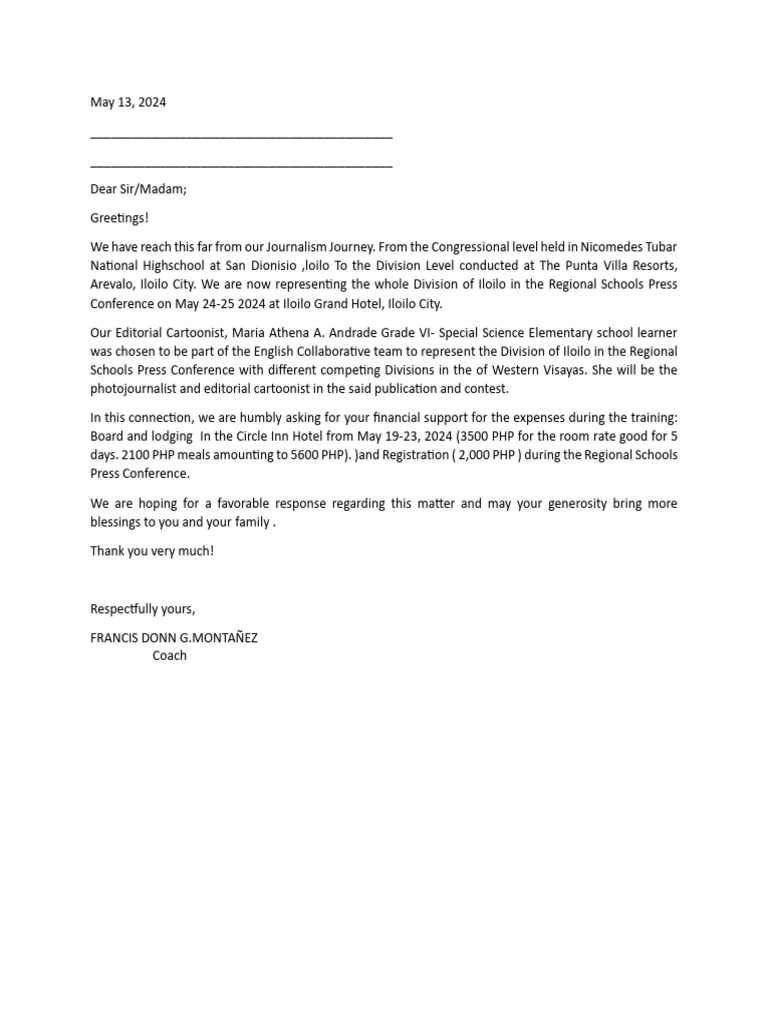 Solicitation Letter RSPC | PDF