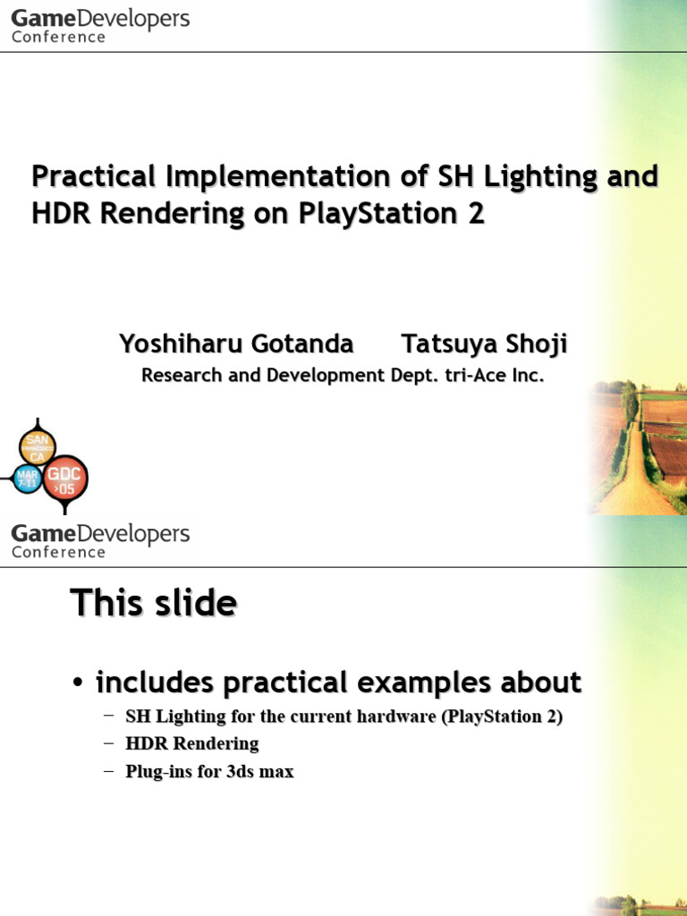 PS2 Lighting & HDR Techniques | PDF | Shader | Rendering (Computer ...