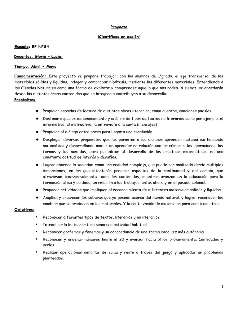 Proyecto Materiales | PDF | Escritura | Matemáticas