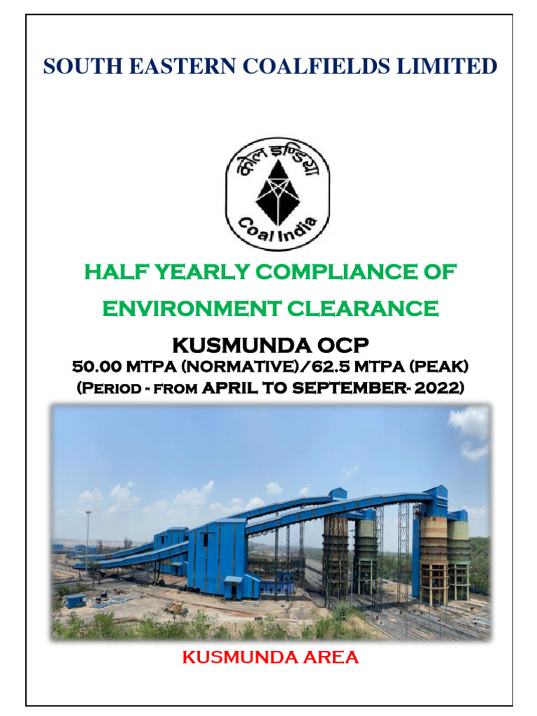 Kusmunda OCP Environmental Compliance Report | PDF | Energy ...