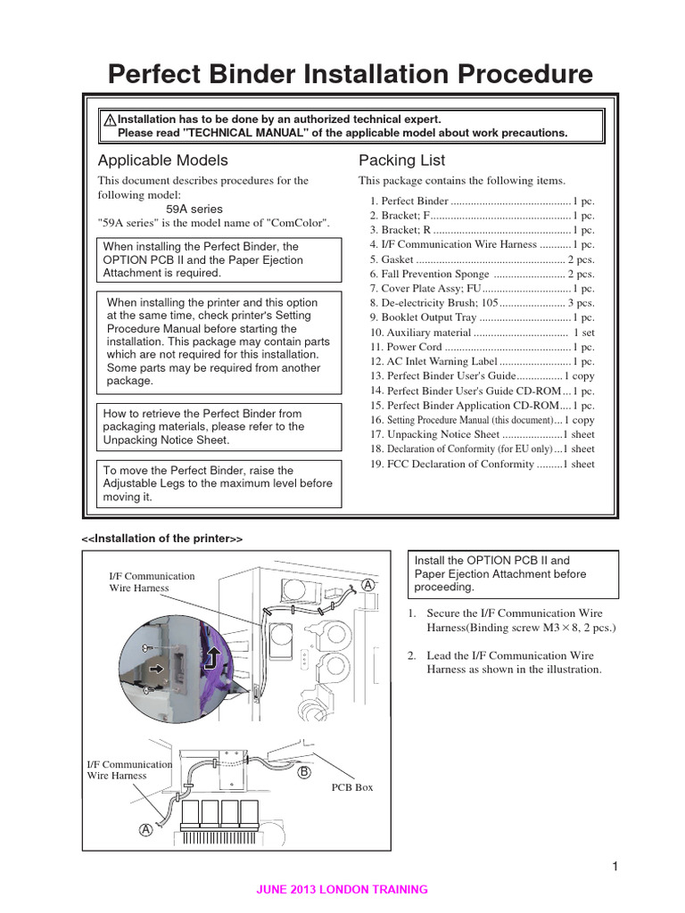 Perfect Binder Installation Guide | PDF