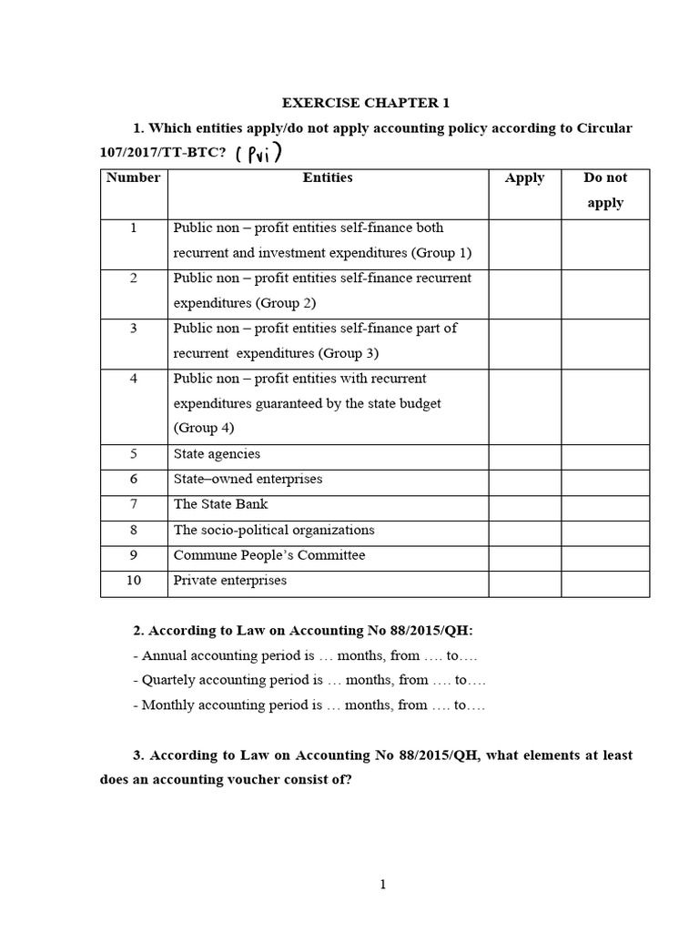 EXERCISE CHAPTER 1 - Student | PDF | Expense | Voucher