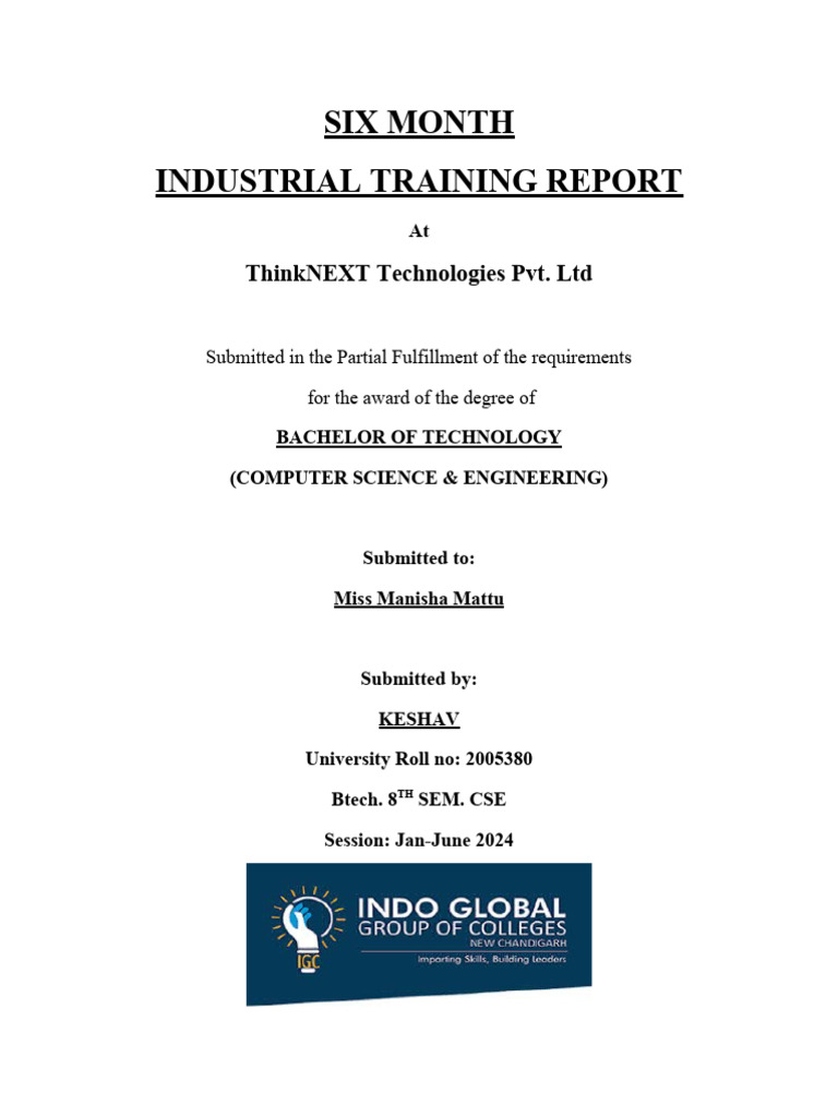 Industrial Training Report Keshav July | PDF | Digital Marketing | Search Engine Marketing