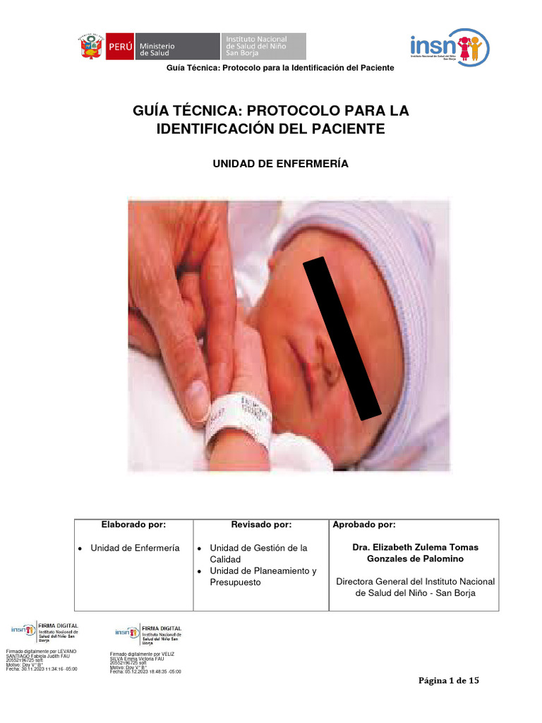 Guía Técnica Protocolo para La Identificación Del Paciente | PDF | Seguridad del paciente | Hospital