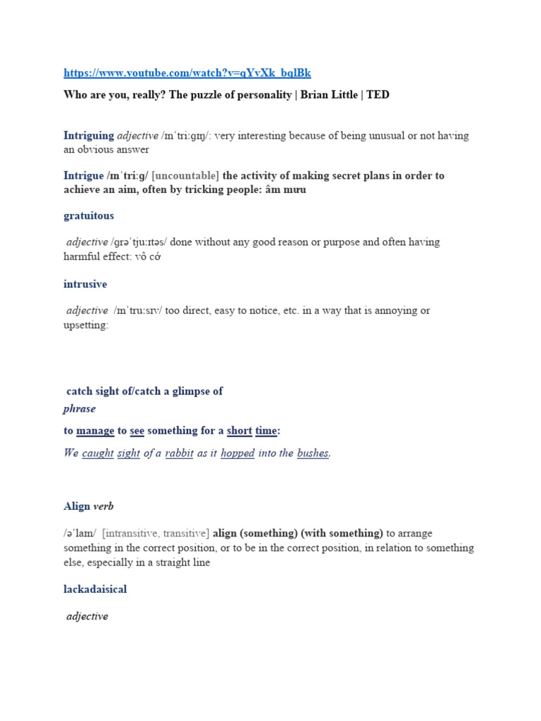 Tedtalk Practice Listening Section 4 | PDF | Extraversion And Introversion | Adolescence