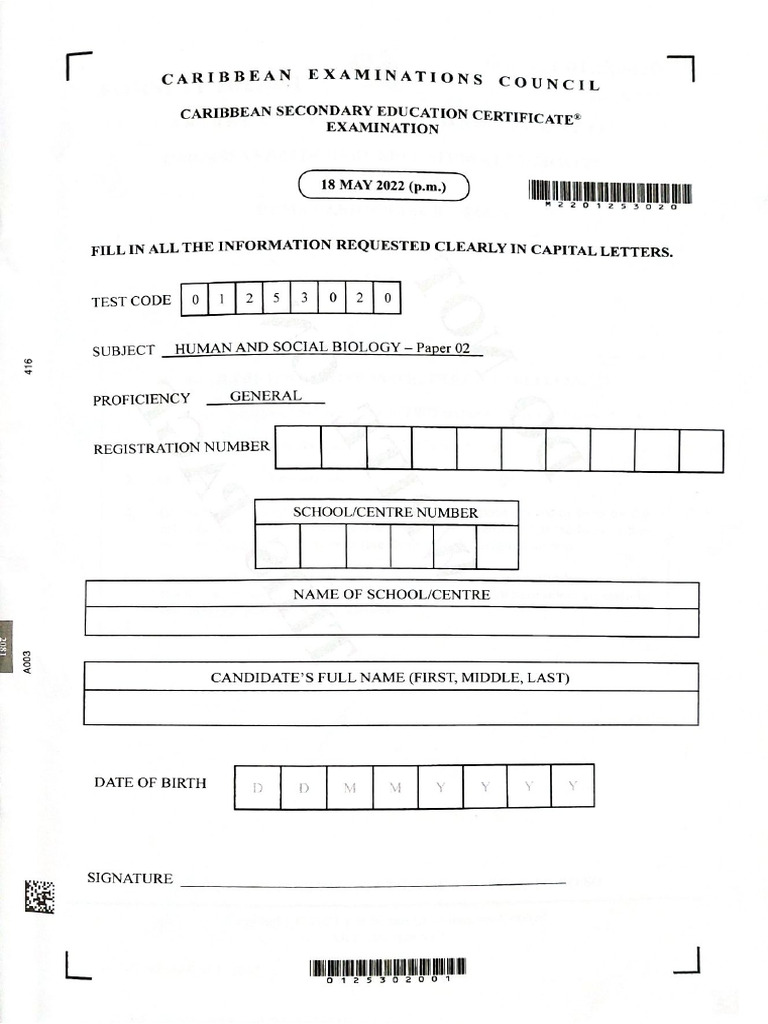 CSEC HSB June 2022 Paper 2 | PDF