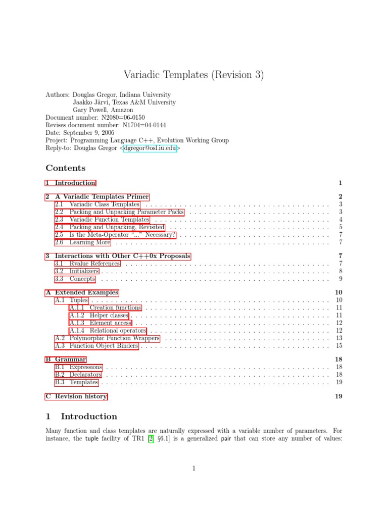 Variadic Templates | PDF