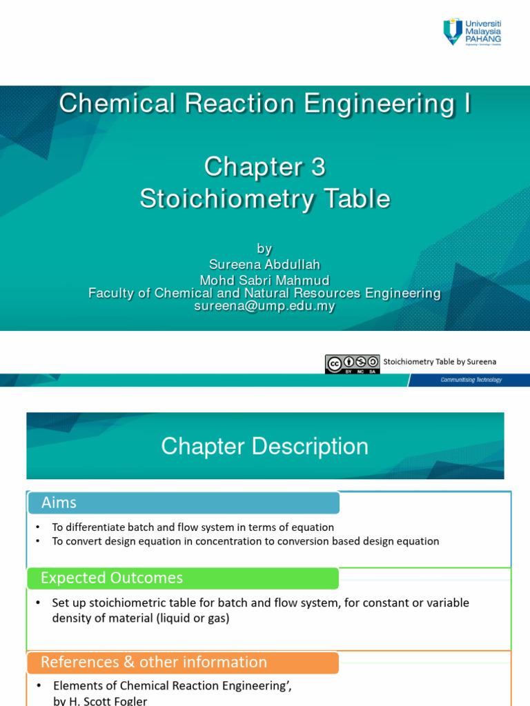 Chapter3 OCW | Download Free PDF | Stoichiometry | Chemical Reactor