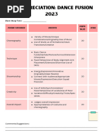 Dance Score Sheet | PDF