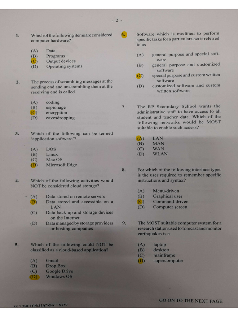 CSEC IT June 2022 Paper 1 | PDF
