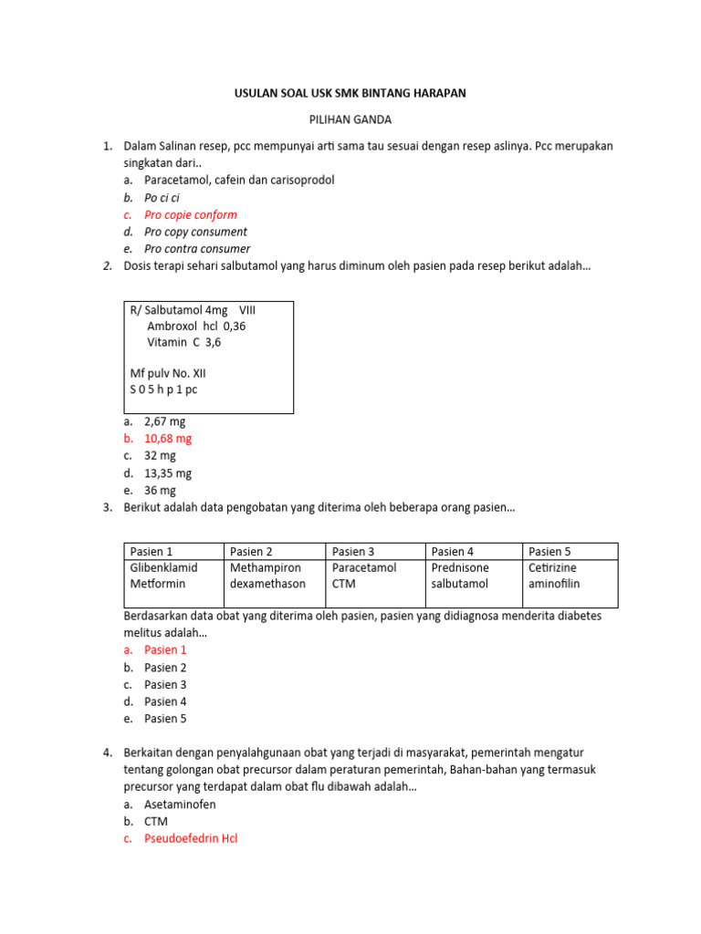 USULAN SOAL Teori USK | PDF