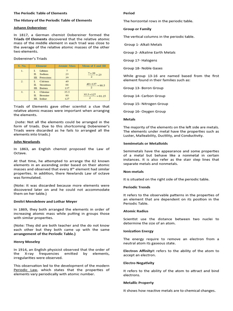 Lecture 2 The Periodic Table of Elements | PDF | Chemical Elements ...