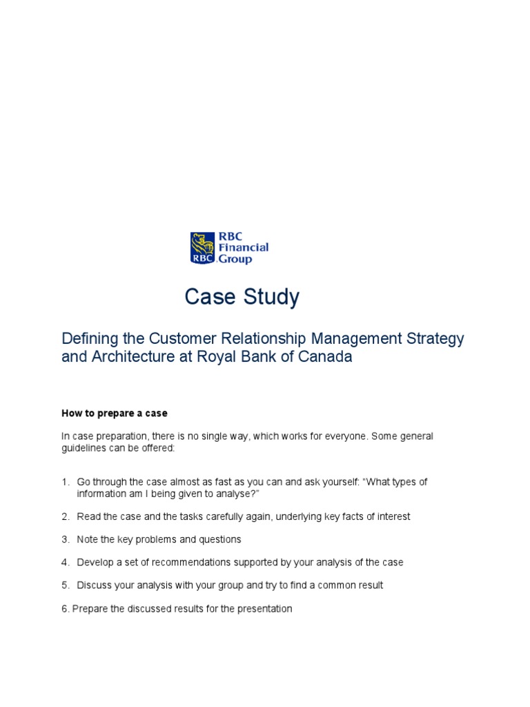 Case Study Royal Bank of Canada | PDF | Banks | Customer Relationship ...