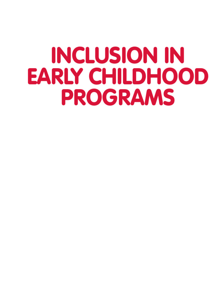Inclusion in Early Childhood Programs 7th Edition Original PDF ...