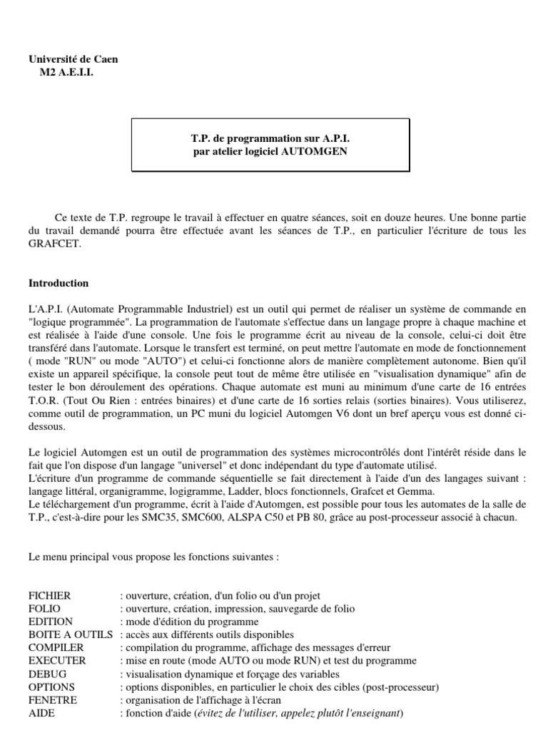 TP Automgen | PDF | Ascenseur | Programmation informatique