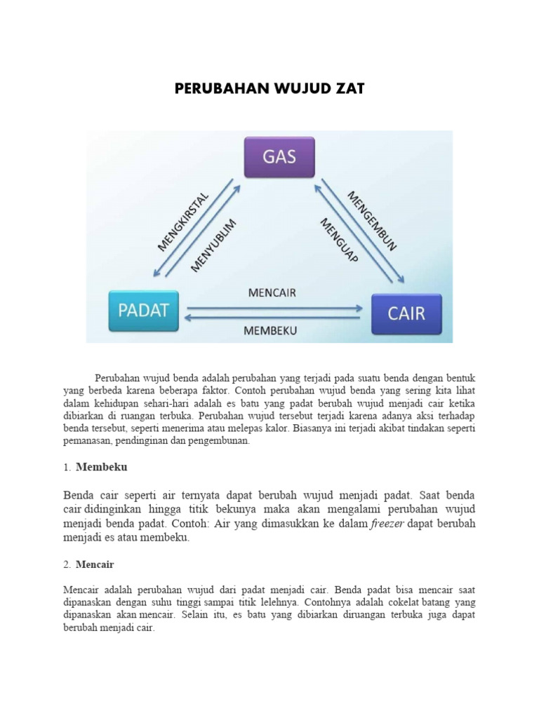 Proses Perubahan Wujud Zat dalam Fisika | PDF | Sains & Matematika