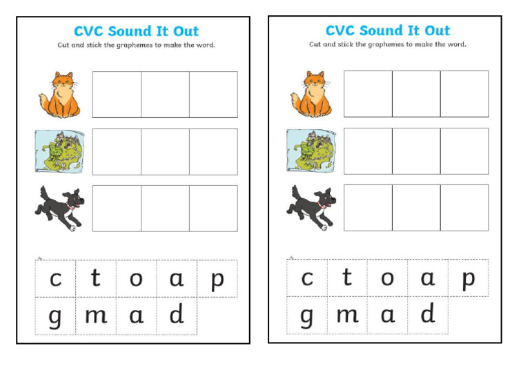 CVC Sound It Out Worksheet | PDF