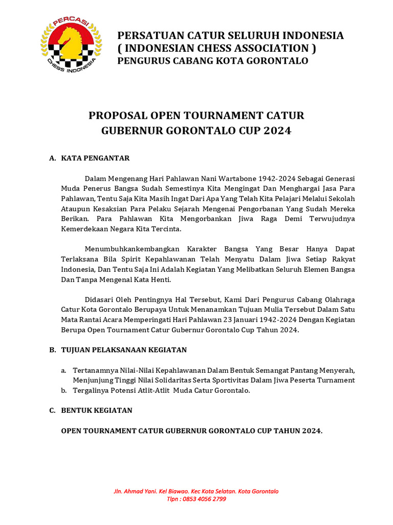 Proposal Gubernur Cup 2024 | PDF