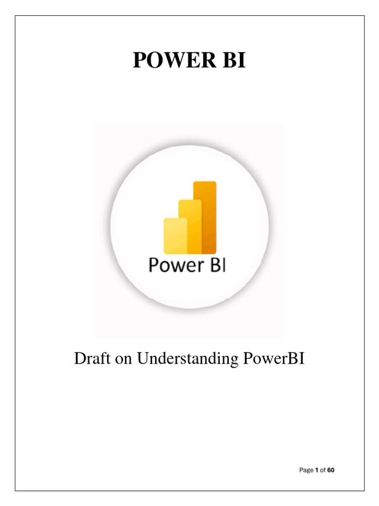 Draft On Understanding PowerBI 1714590813 | PDF | Business Intelligence | Microsoft Sql Server