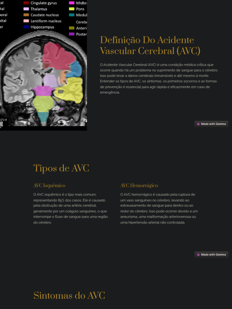 Definicao Do Acidente Vascular Cerebral AVC | PDF | AVC | Remédio