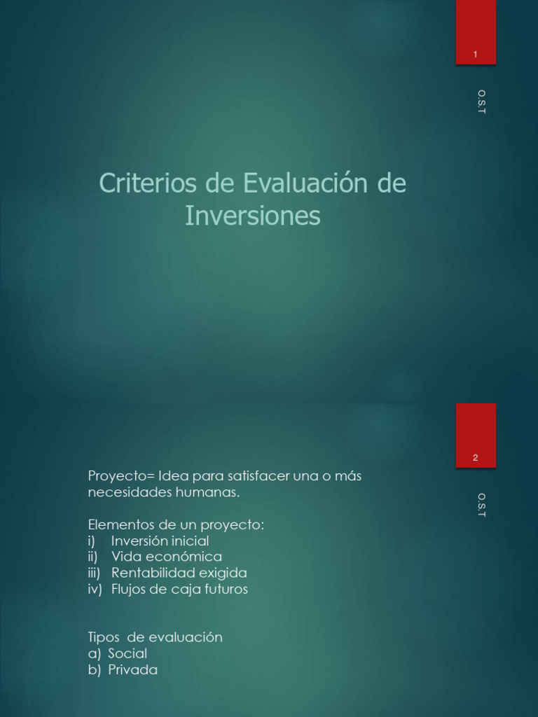 Criterios de Evaluacion de Inversiones | PDF | Inversiones | Dinero
