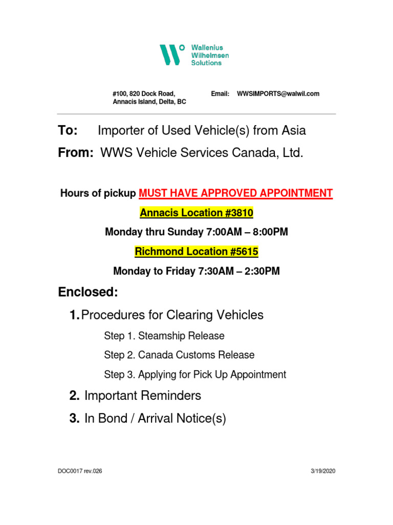 Vehicle Import Clearance Procedures | PDF | Pickup Truck