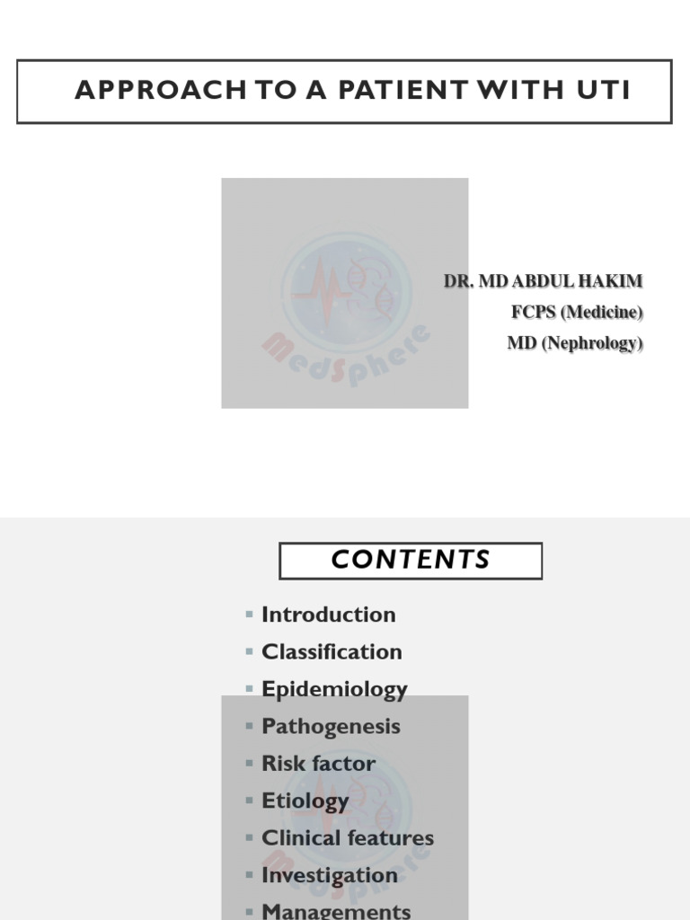 Approach To A Patient With Urinary Tract Infection UTI-2 | PDF ...