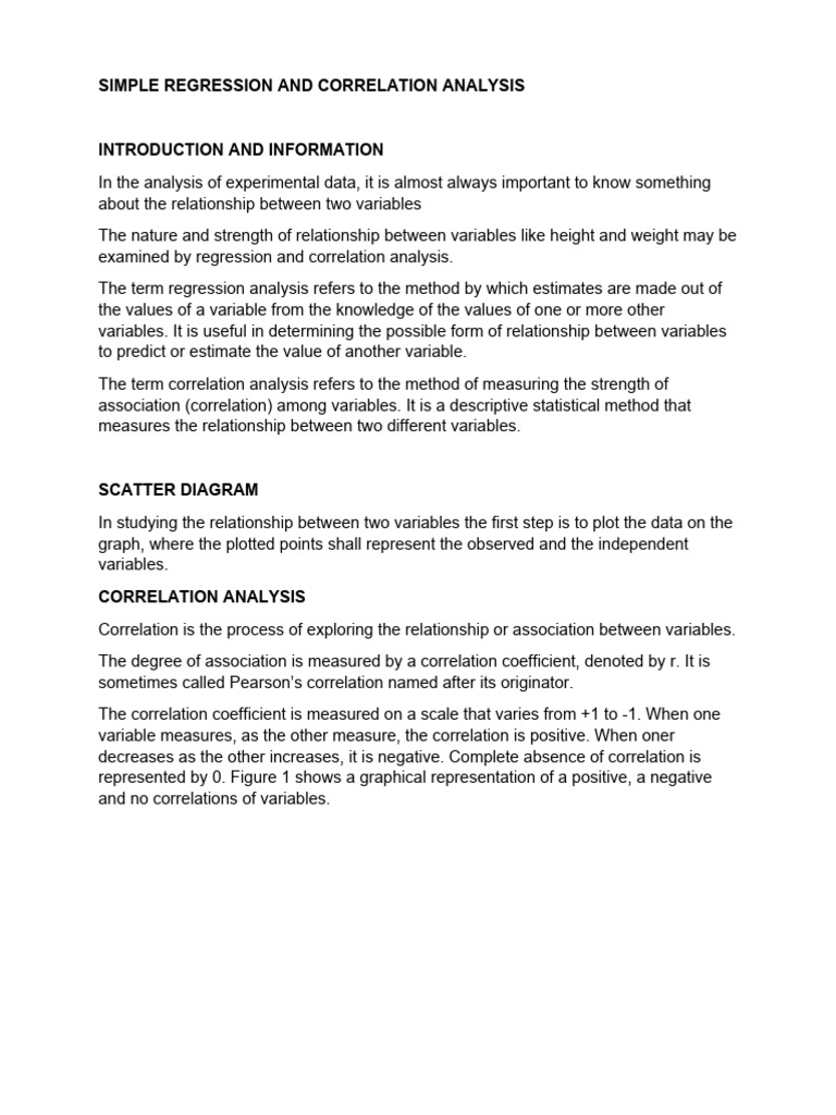 Simple Regression and Correlation Analysis 1 | PDF | Statistics | Statistical Analysis