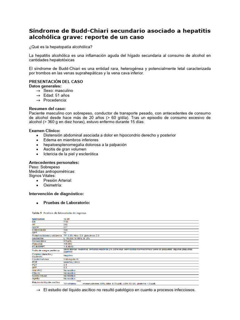 Síndrome de Budd | PDF | Medicina | Enfermedades y trastornos