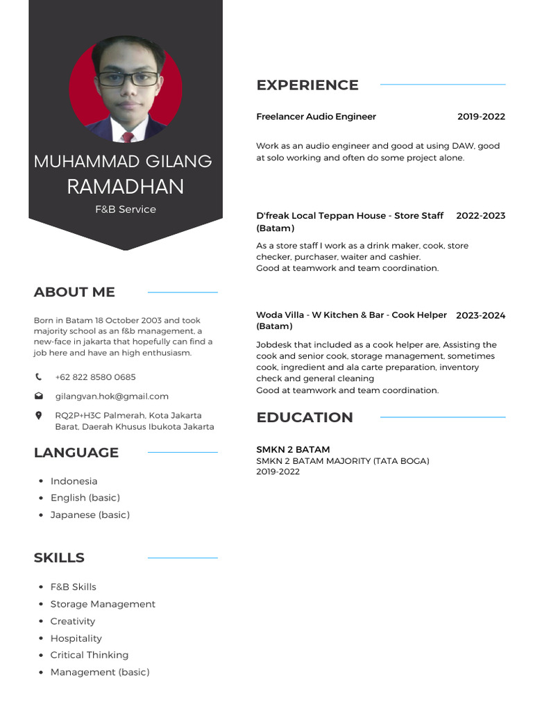 CV M Gilang English | PDF