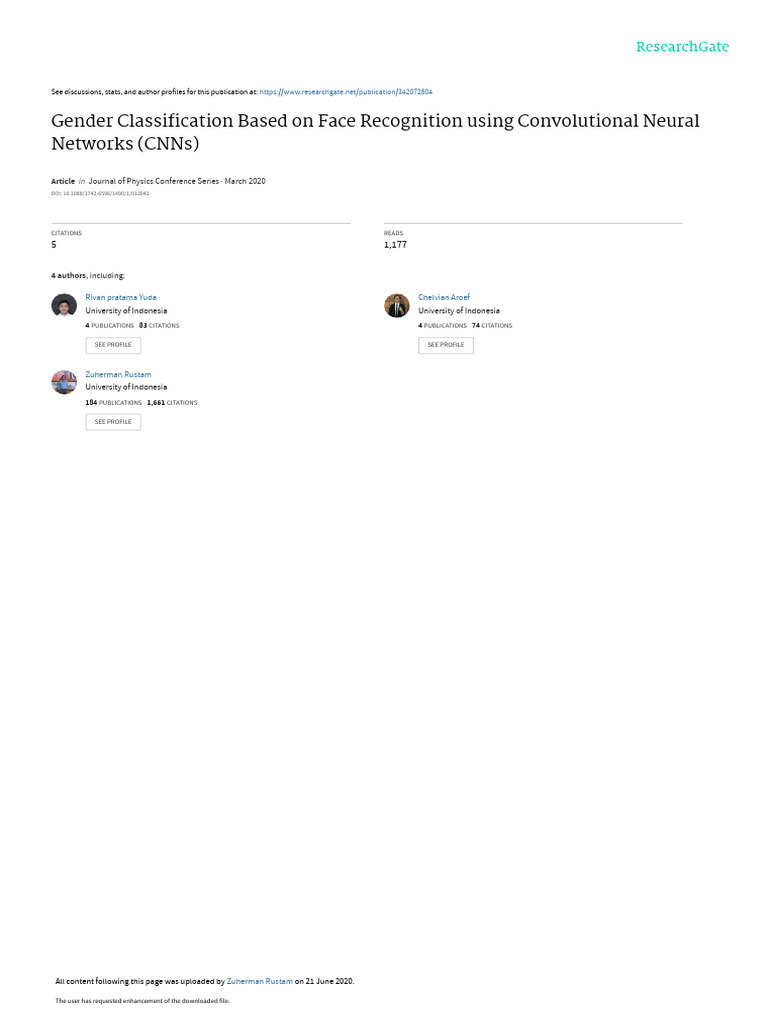 Gender Classification via CNN Face Recognition | PDF | Support Vector ...