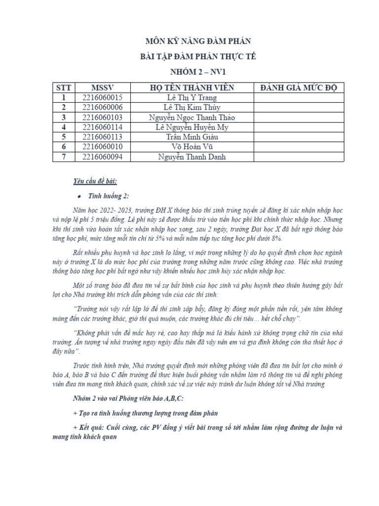 Nhóm2-Tình Huống 2- Bt Phân Tích Tình Huống | PDF