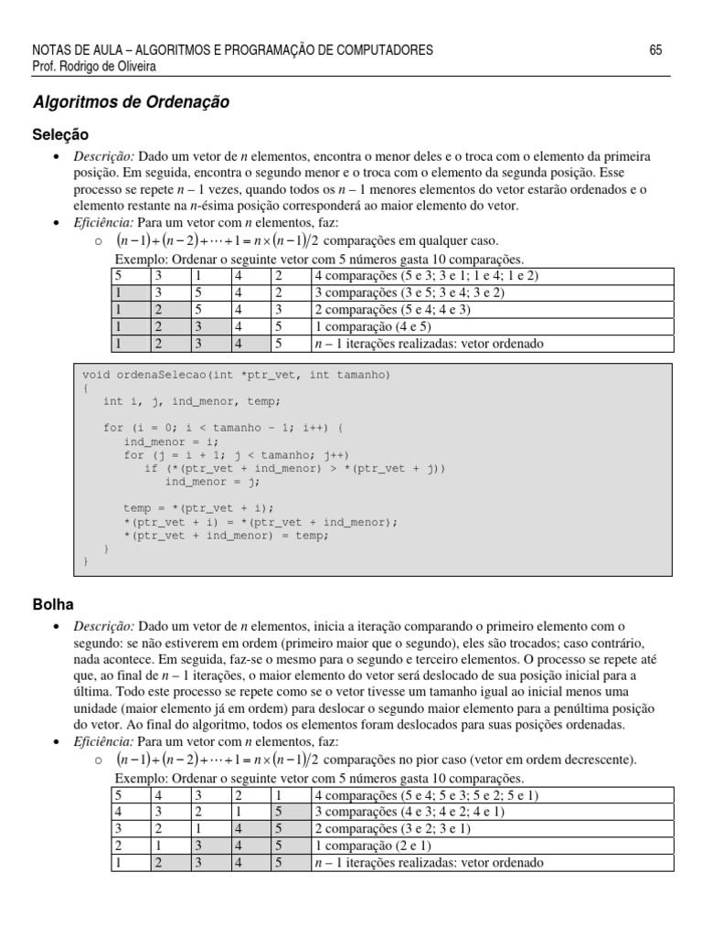Notas de Aula Algoritmos e Programacao D | PDF | Algoritmos | Ciência ...