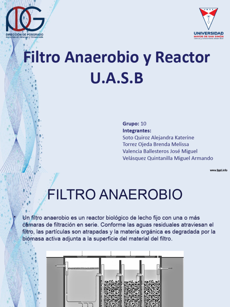 Filtro Anaerobio - Reactor UASB-grupo 10 | PDF | Aguas residuales | Tecnología Ambiental