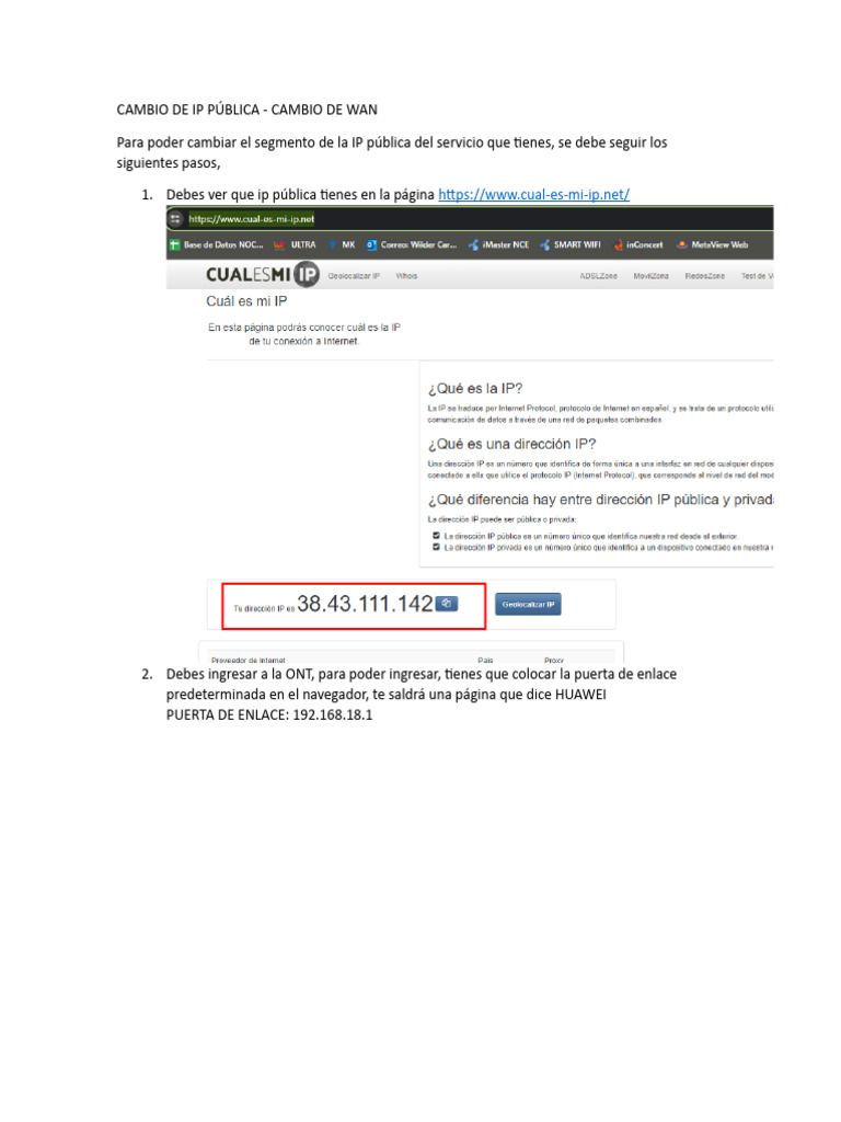 Cambio de Ip Pública Basico | PDF