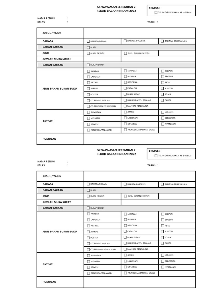 Template Borang Transit | PDF