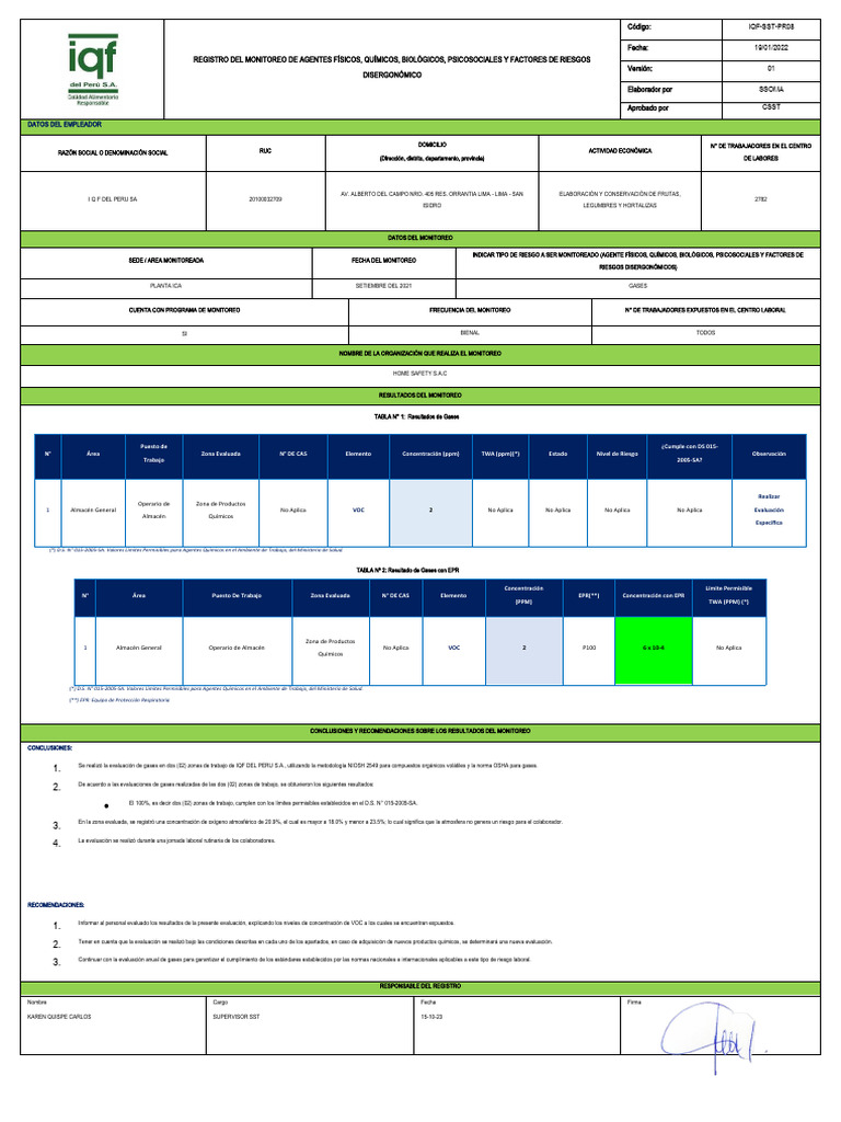 Rm-08-Gases-Planta Ica | PDF
