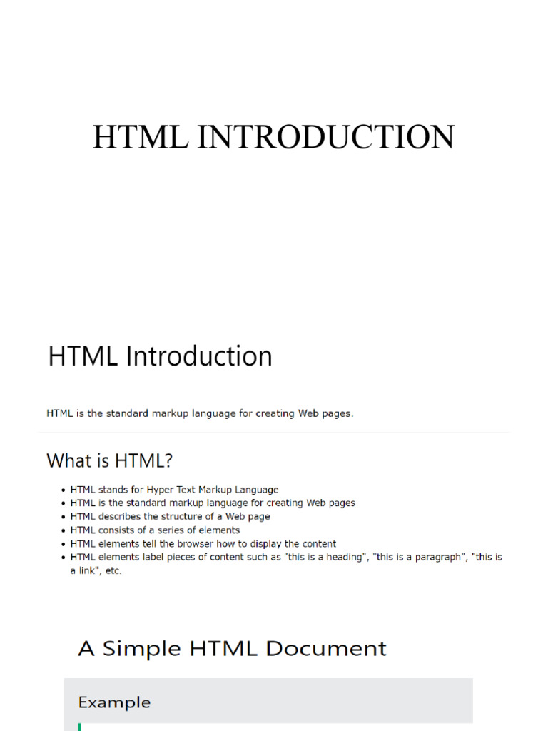 Html Introduction Pdf
