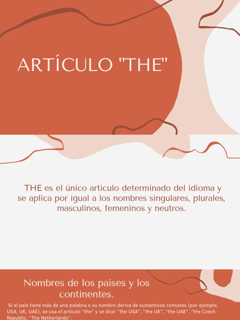 Uso del artículo "the" en inglés | PDF | Sustantivo | Gramática