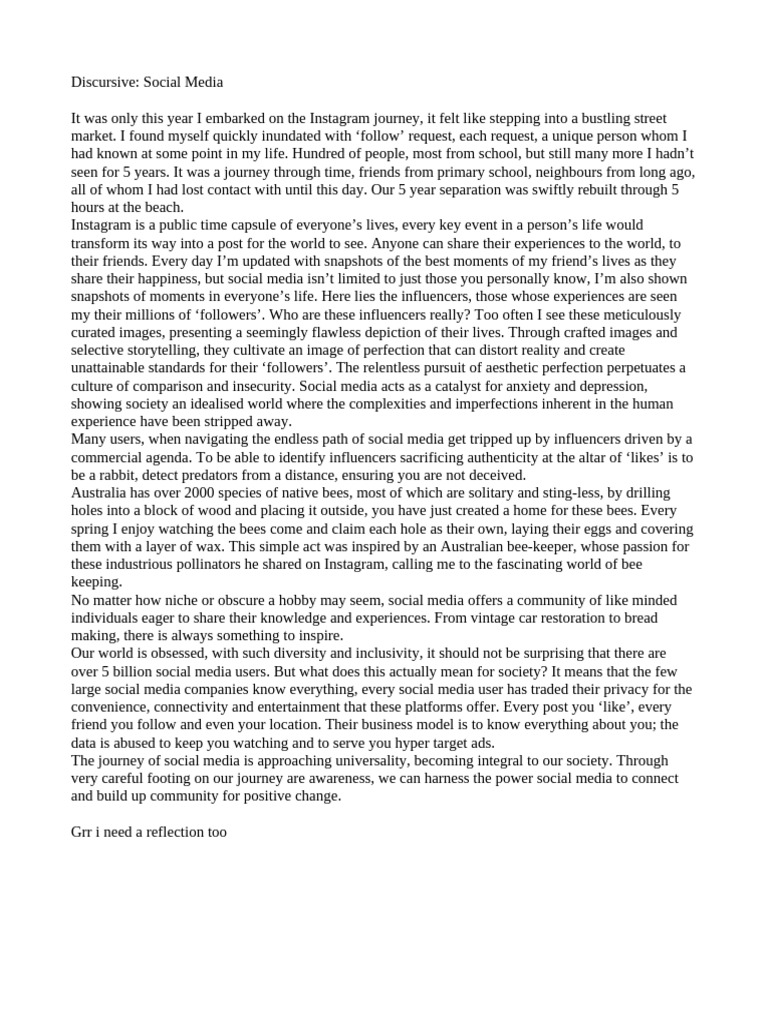 Discursive Writing No2 Draft 1 | Download Free PDF | Social Media ...