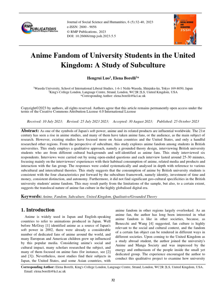 Anime Fandom of University Students in The United | PDF | Anime | Fandom