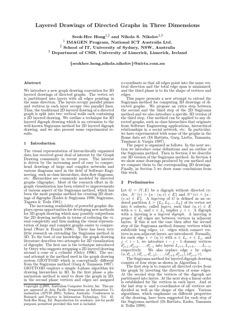 Layered Drawings of Directed Graphs in Three Dimensions | PDF | Vertex (Graph Theory ...