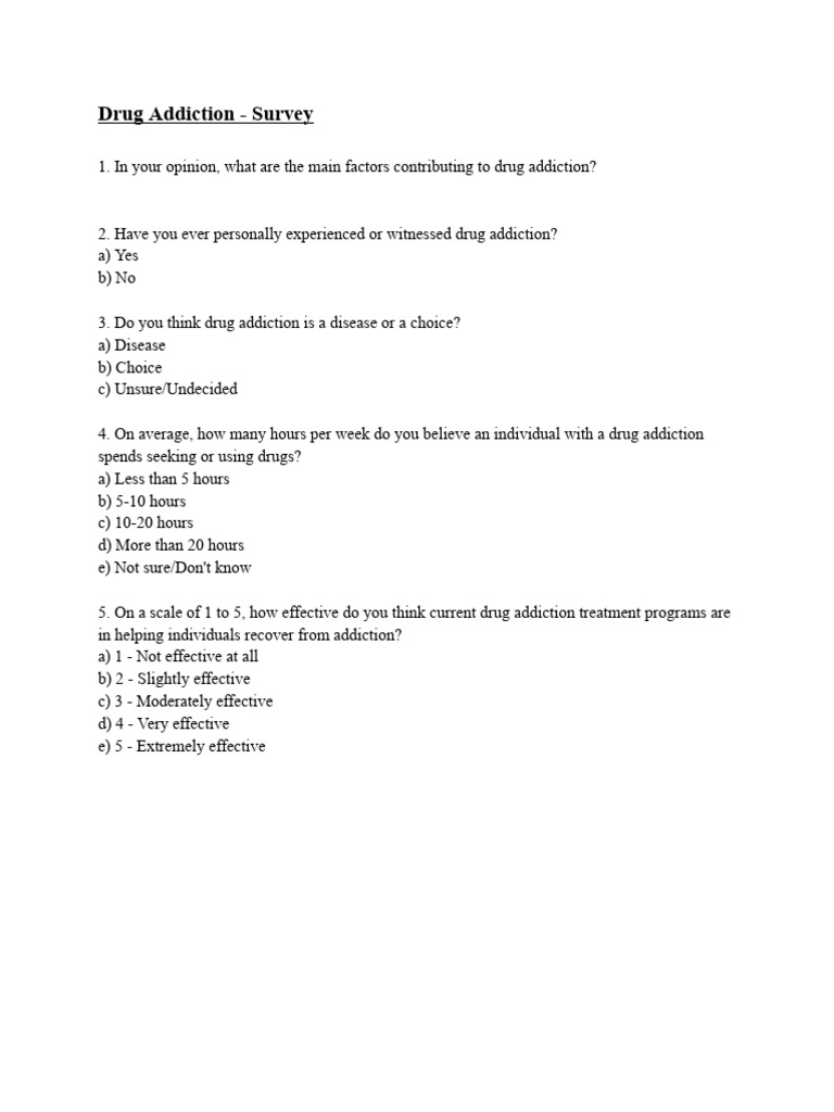 Drug Addiction Survey Insights and Analysis | PDF | Survey Methodology ...