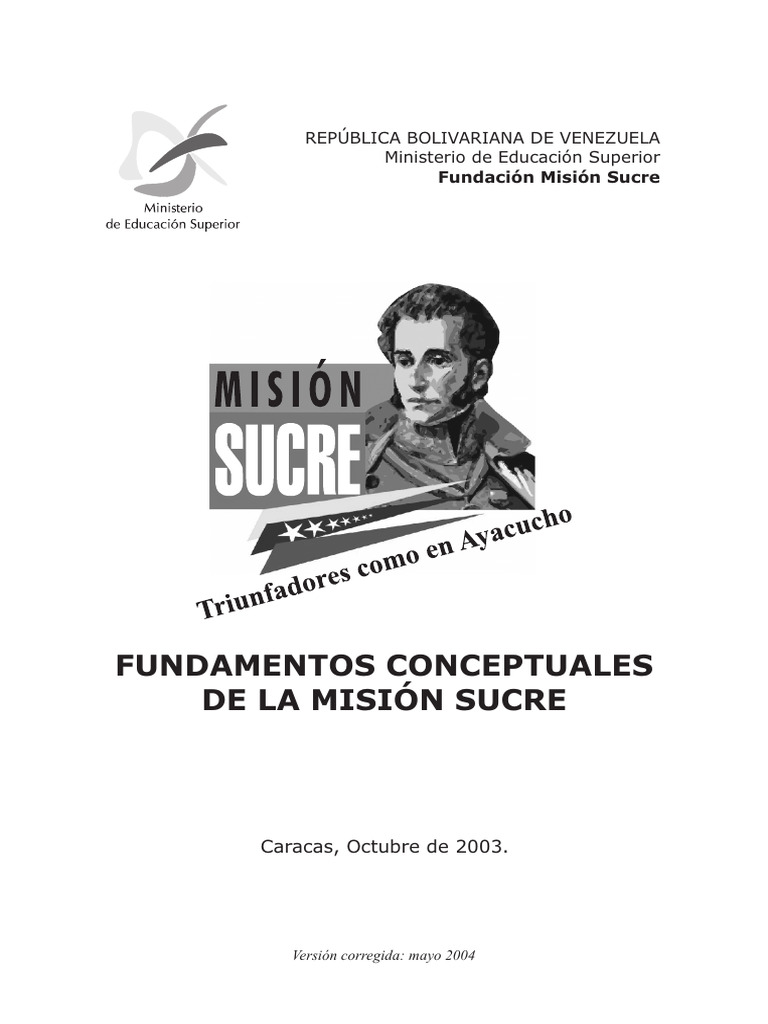 Fundamentos de la Misión Sucre | PDF | Venezuela
