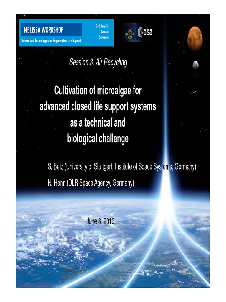 Cultivation of Microalgae For Advanced Closed Life Support Systems As A ...