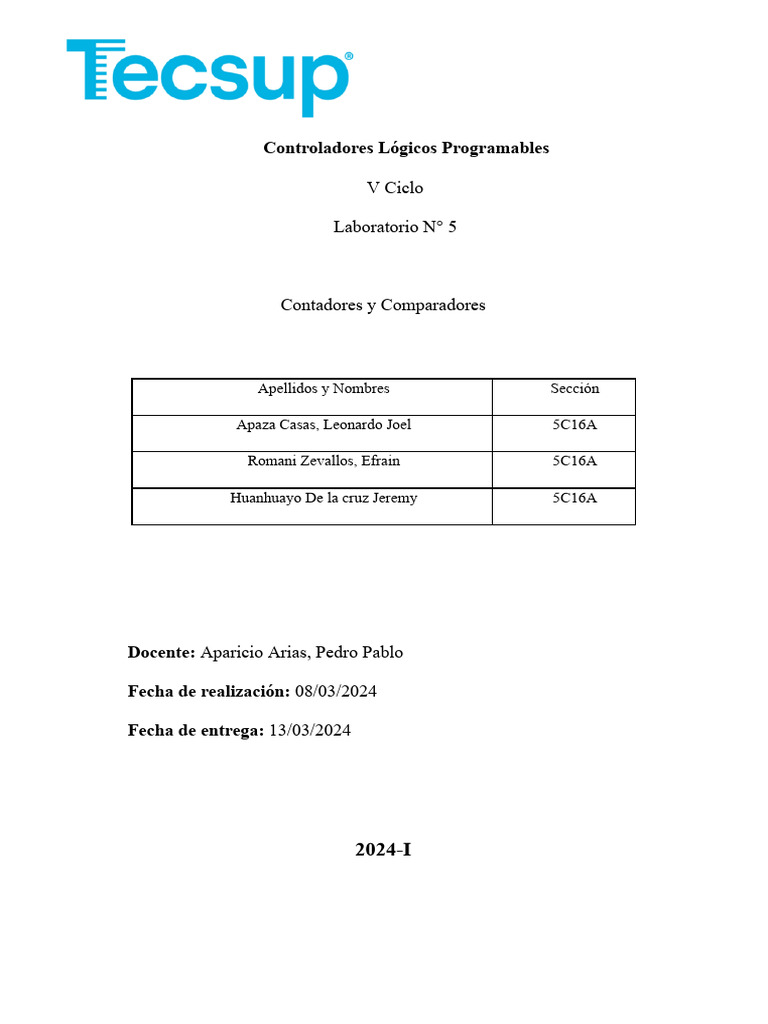 Lab 5 - Contadores y Comparadores | PDF | Métodos y materiales de enseñanza