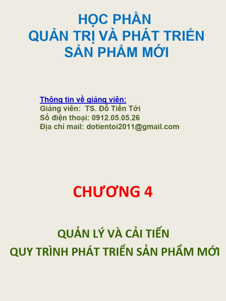 Chương 4 Quản lý và cải tiến quy trình PTSP Mới | PDF