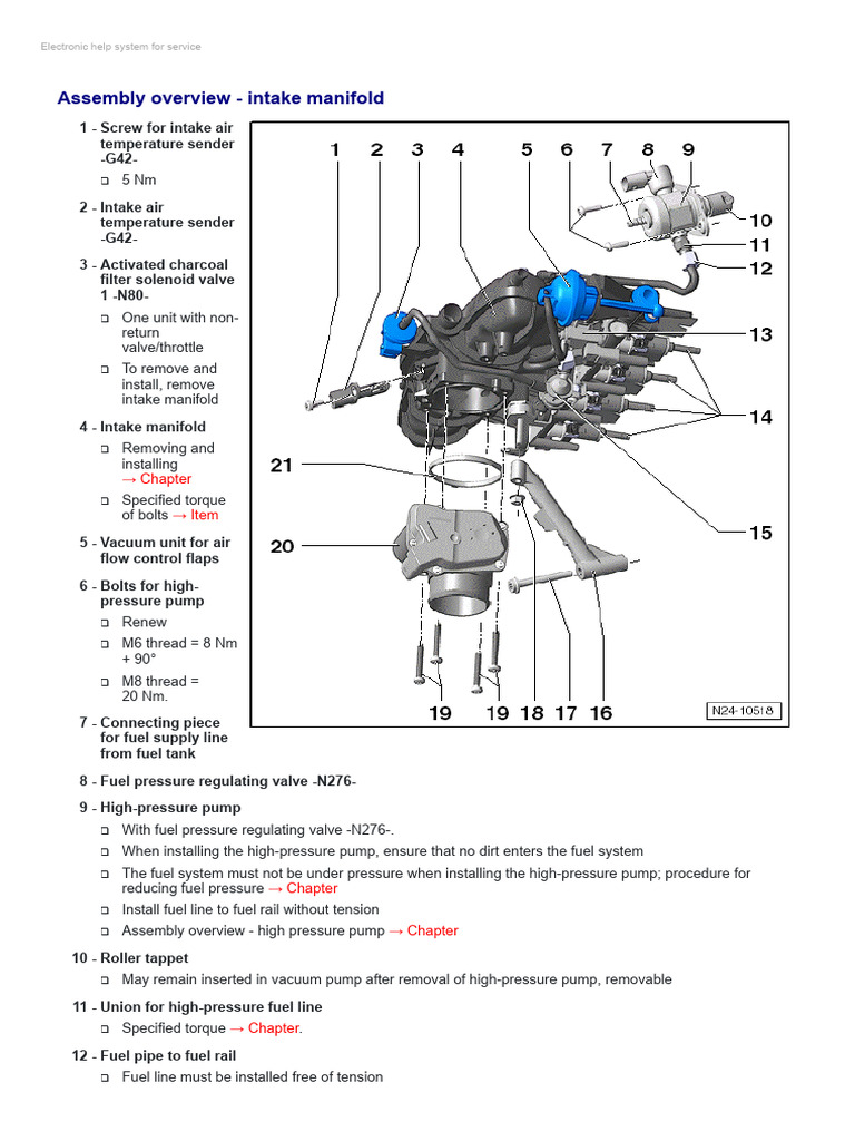 VW Tiguan Intake Manifold Assembly Guide | PDF | Throttle | Valve
