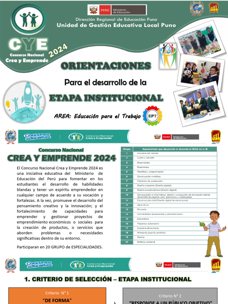 Criterios Seleccion y Calificacion - CREA Y EMPRENDE 2024 | PDF ...